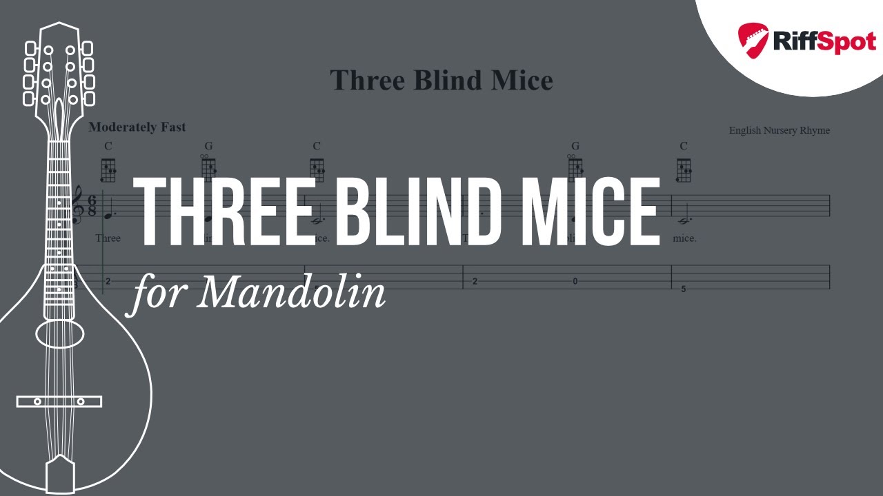 Three Blind Mice Mandolin Tab - YouTube