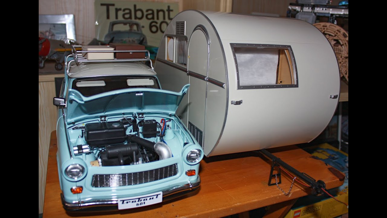 Hachette - TRABANT 601 deLuxe mit Würdig 301 Wohnwagen - - YouTube