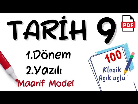 Tarih 9. Sınıf 1. Dönem 2. Yazılı Soruları Yeni Müfredat Maarif model +PDF Tarih 9 yazılı