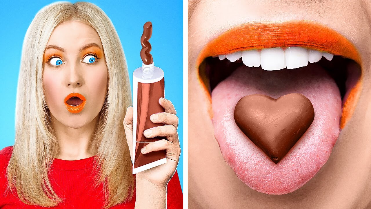 FUNNY WAY TO SNEAK CANDIES || Edible Lipstick DIY Ideas!Top Secret ...