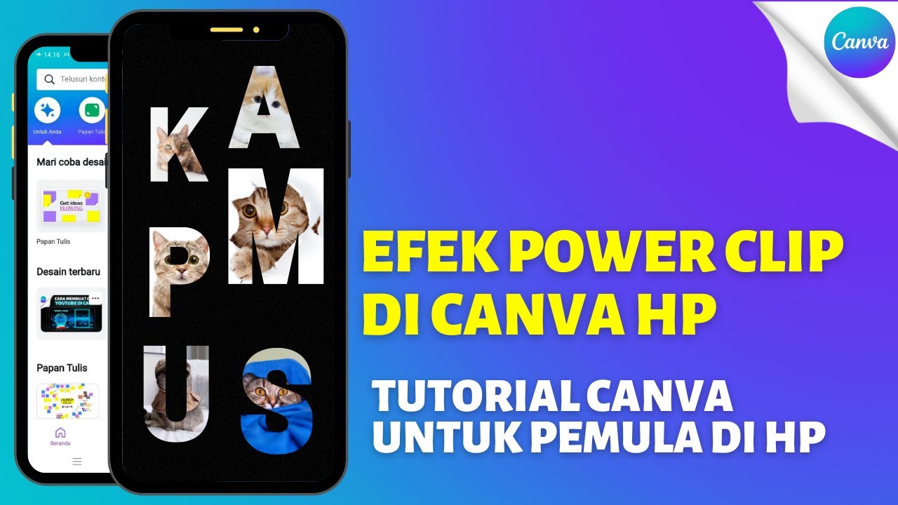 1️⃣3️⃣ cara membuat efek power clip atau masking di canva | tutorial ...