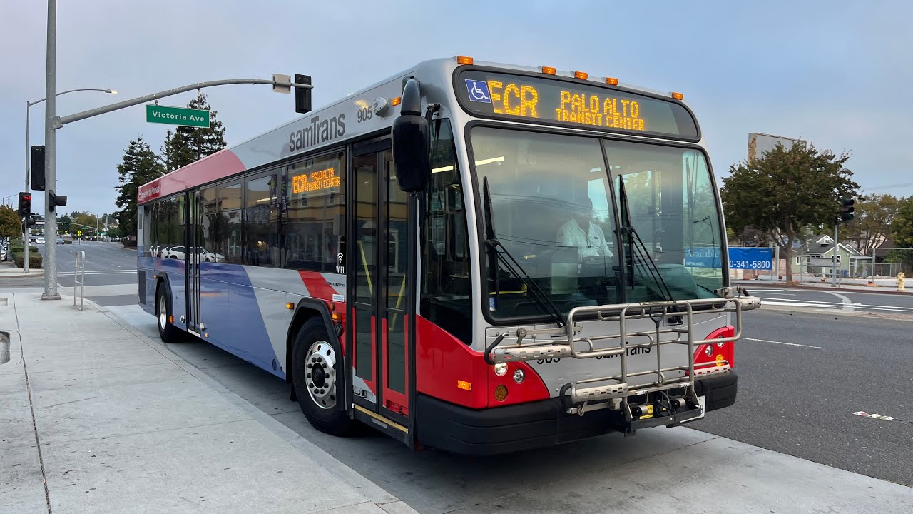 ⁴ᴷ⁶⁰ Loud Voith! SamTrans 2014 Gillig BRT 40' #905 on Route ECR - YouTube