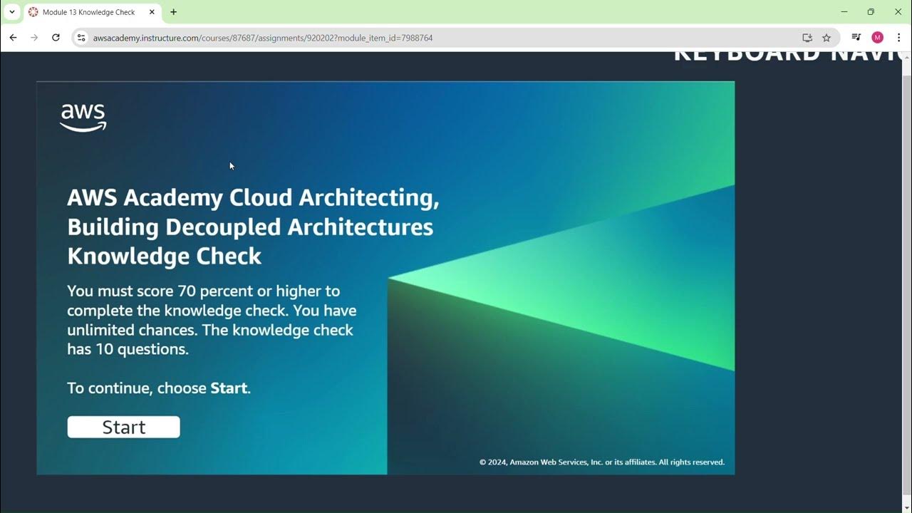 AWS Academy Cloud Architecting Module - 13 Knowledge Check - YouTube