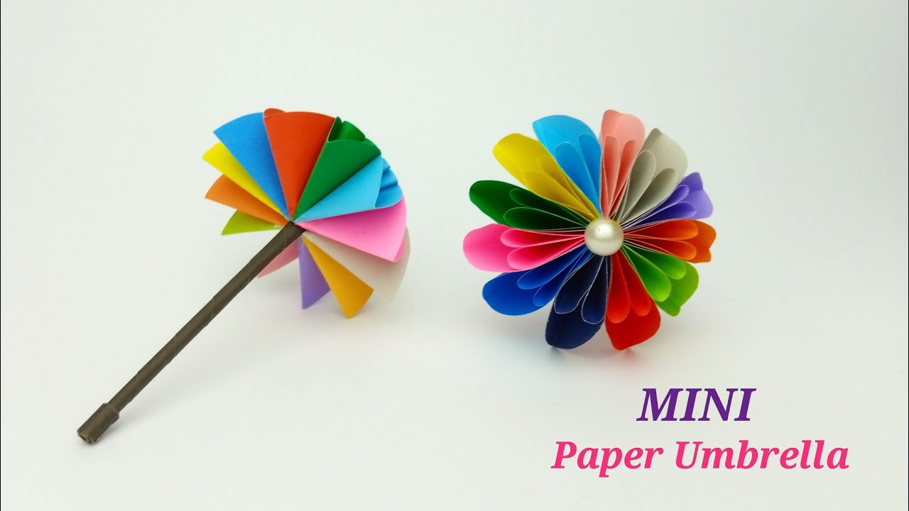 How to make a paper Umbrella // Origami Umbrella // Mini paper Umbrella ...