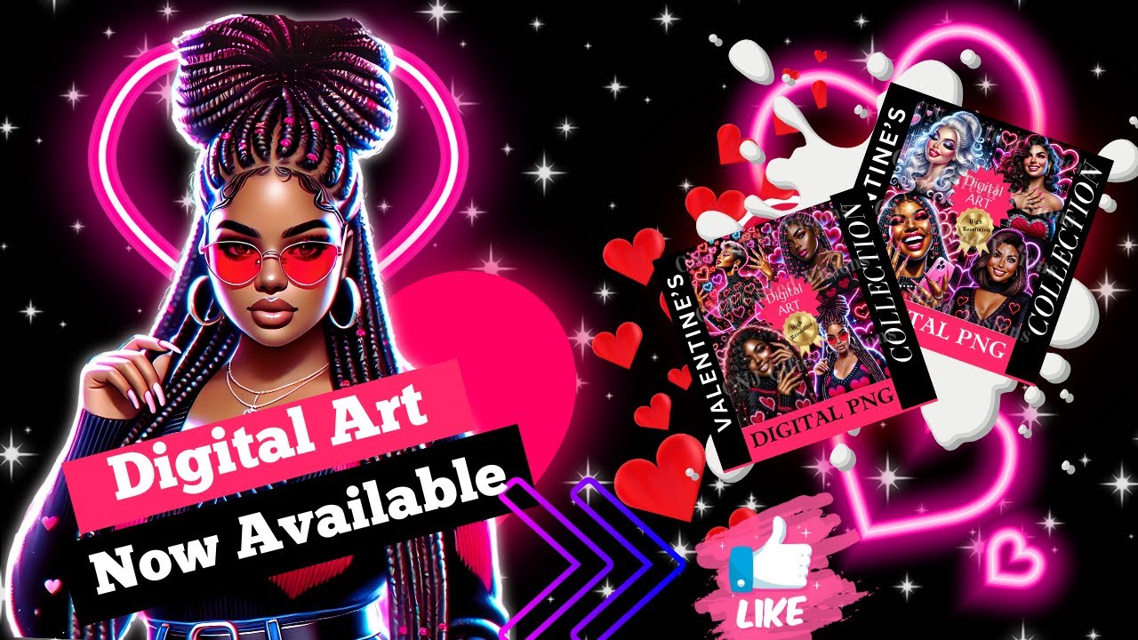 Prompts & Digital Art Valentine's Day Edition New Drop Today!! - YouTube