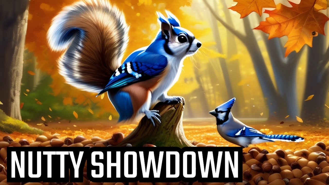 The eternal struggle of squirrel vs blue jay - YouTube