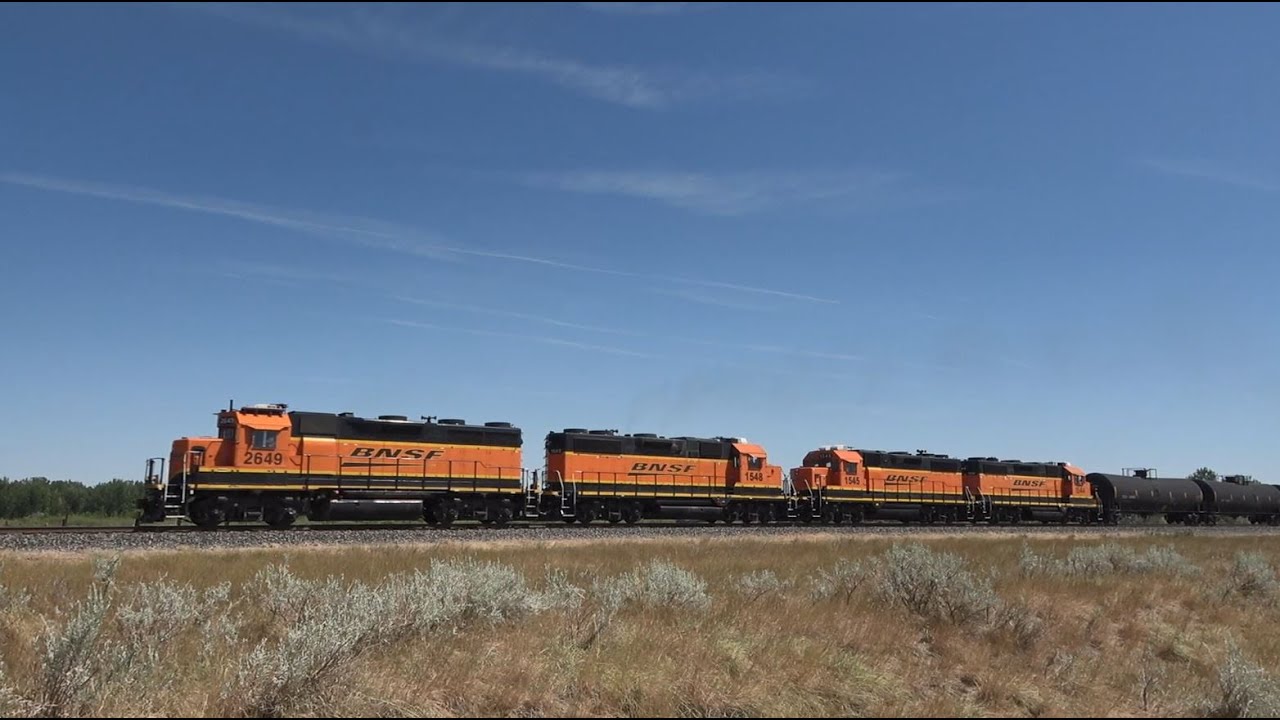 BNSF Glendive Sub Local Sparks Brush Fire and MRL East End action 8/08 ...