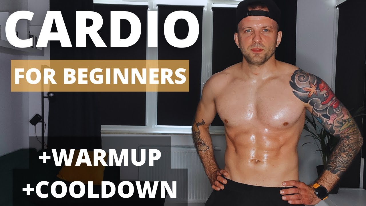 CARDIO FOR BEGINNERS + WARMUP AND COOLDOWN (At Home No Equipment) - YouTube
