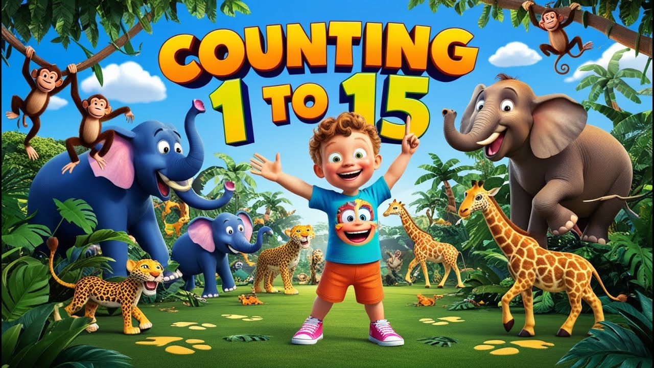 Counting 1-15 With Jungle Animals - Fun Counting Animals Song For Kids ...