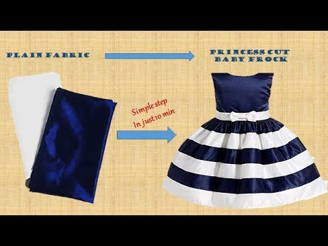DIY Designer princess cut BABY FROCK cutting and Stitching full ...