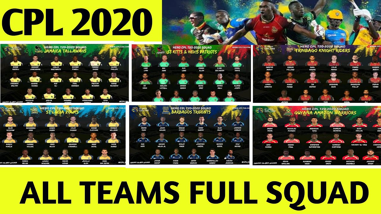 CPL 2020 Draft - CPL 2020 All Team Full List |CPL 2020 | Cpl2020 - YouTube