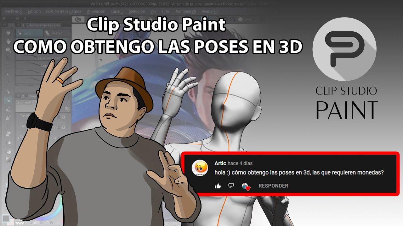 CLIP STUDIO COMO OBTIENGO LAS POSES EN 3D - YouTube