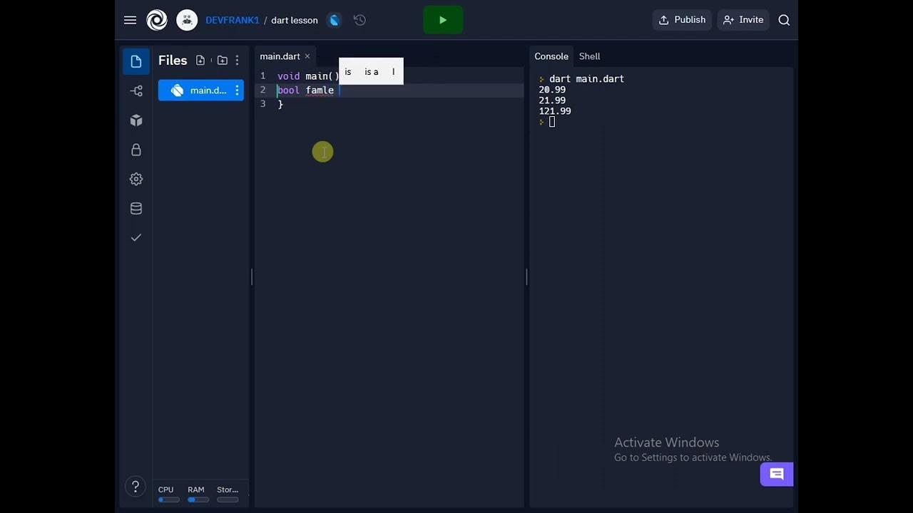 Dart Boolean data types and variables True/false - YouTube