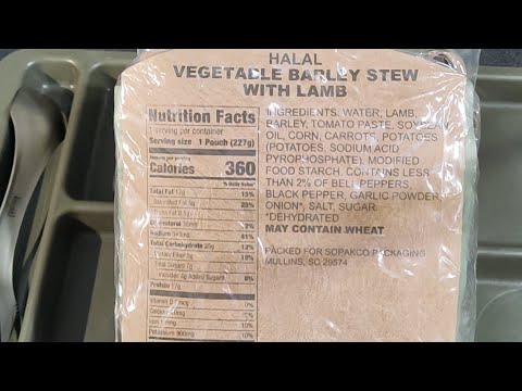 Live Ration Review -- 2022 Halal US MRE Vegetable Barley Stew With Lamb ...