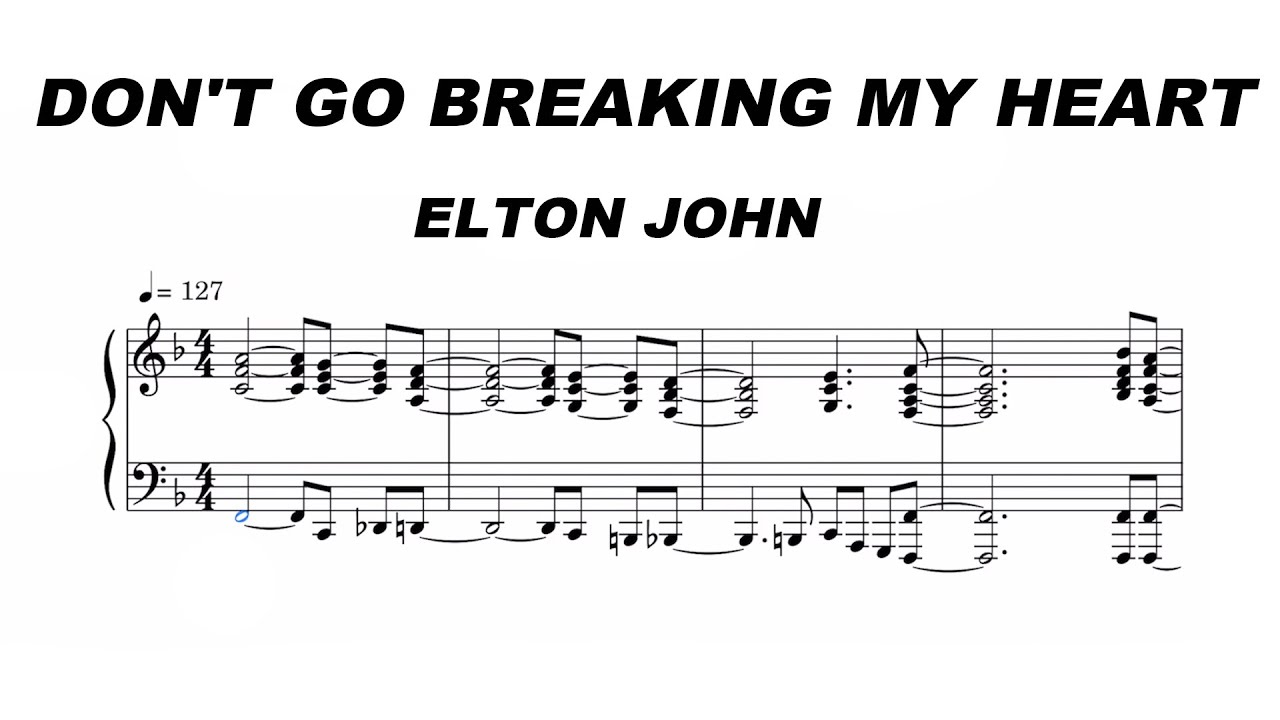 Elton John - Don't Go Breaking My Heart Sheet Music - YouTube