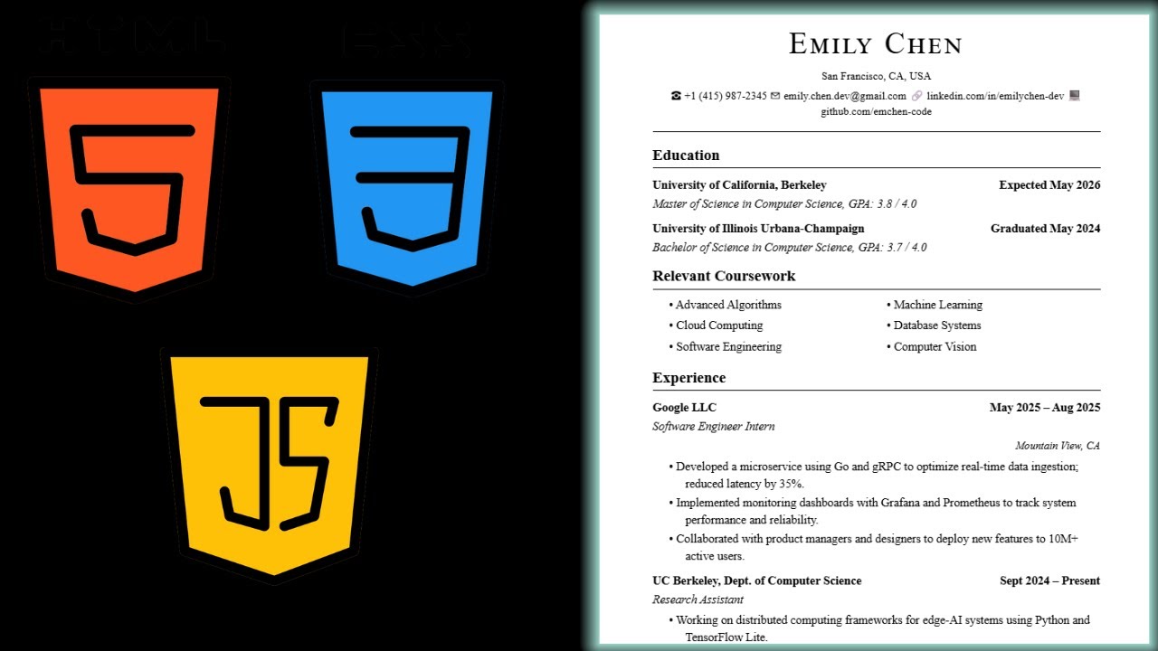 Build your own FREE AI Resume Builder - HTML CSS JS 🚀 - YouTube