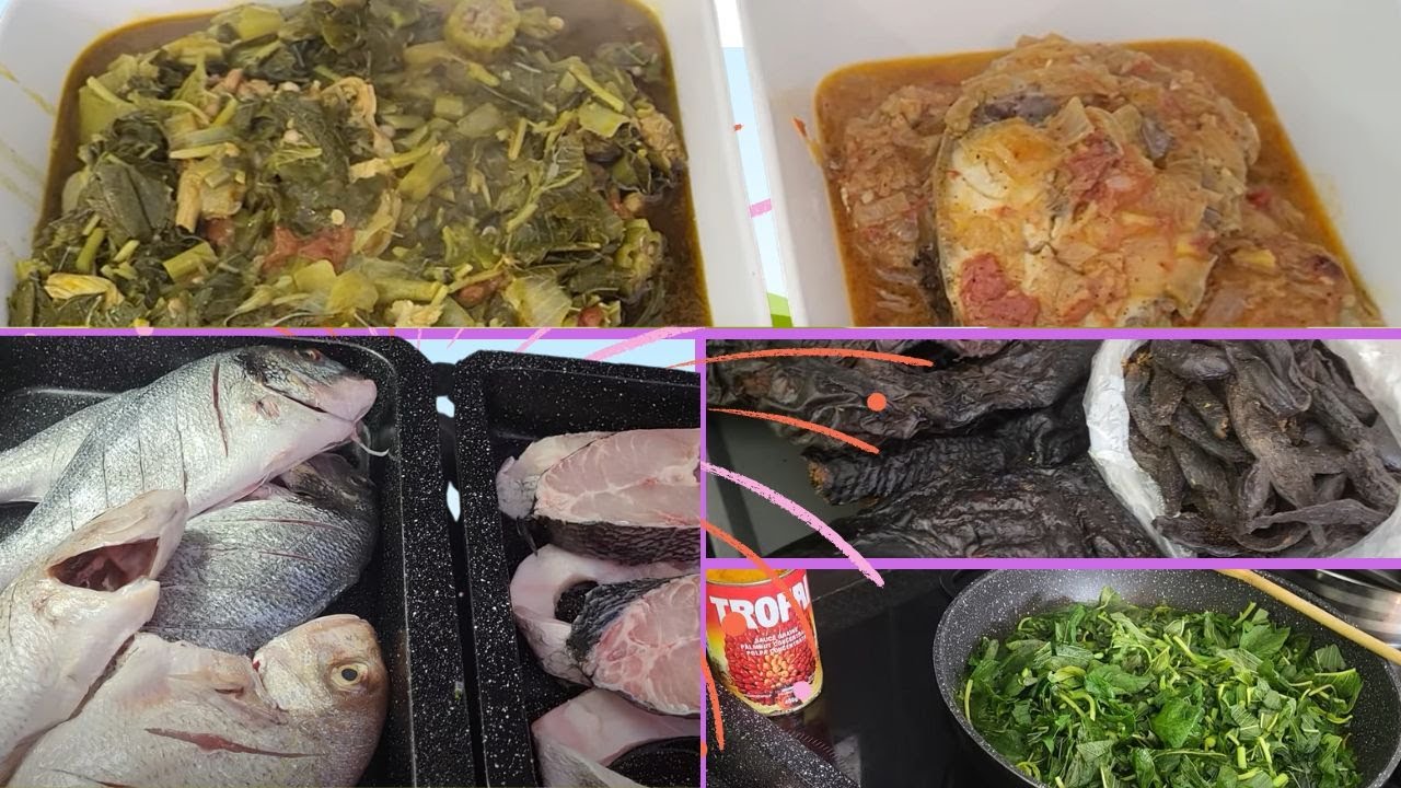 Recette Africaine ; Légumes ya Mosaka Biteku Teku Na Mbisi Ya Mayi ...