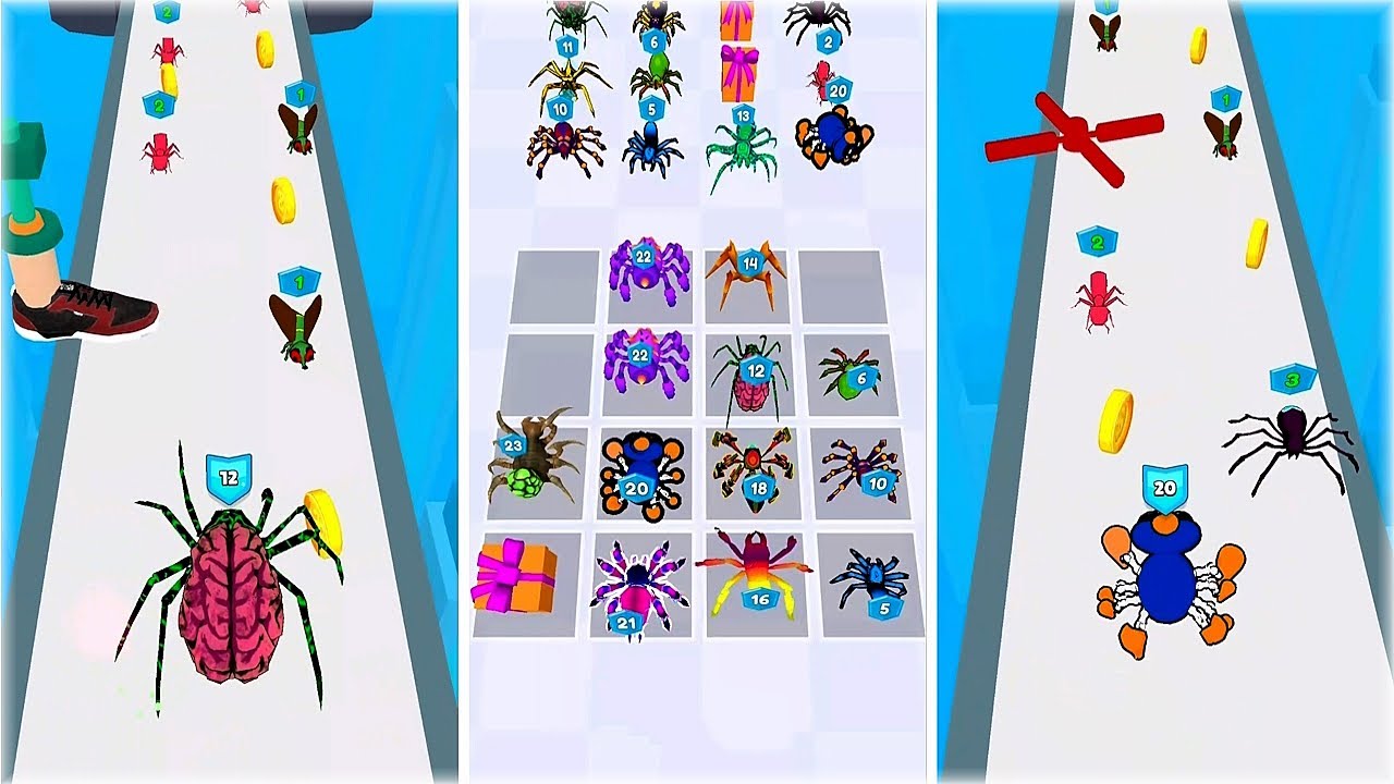 EVOLUTION of SPIDERS in Merge Ants Game Part 2 - YouTube