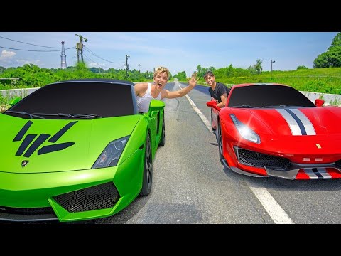 RACING the DOBRE BROTHERS: Ferrari VS Lamborghini @StephenSharer @dobrebrothers