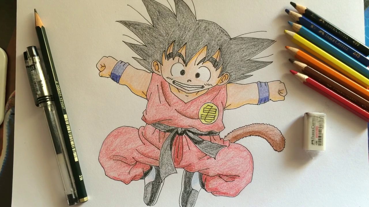 kid goku jump (speed draw) - YouTube