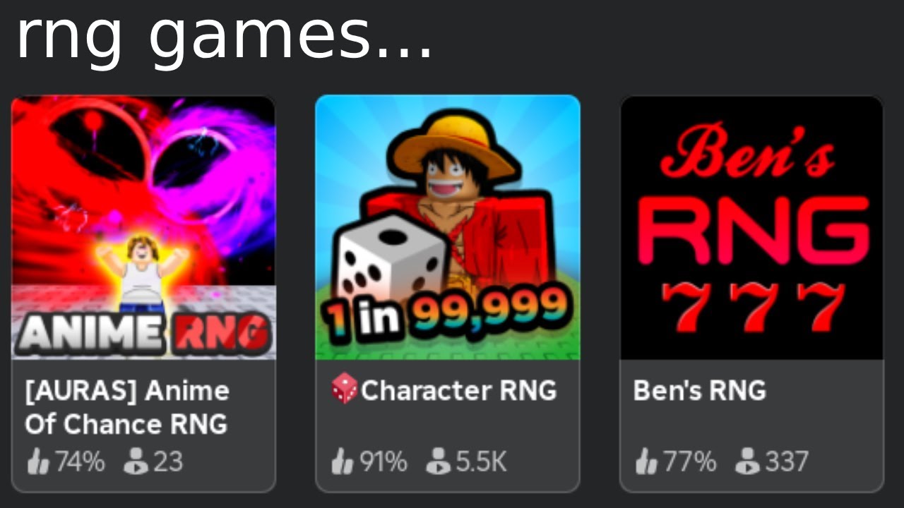 Finding Random RNG Games On Roblox - YouTube