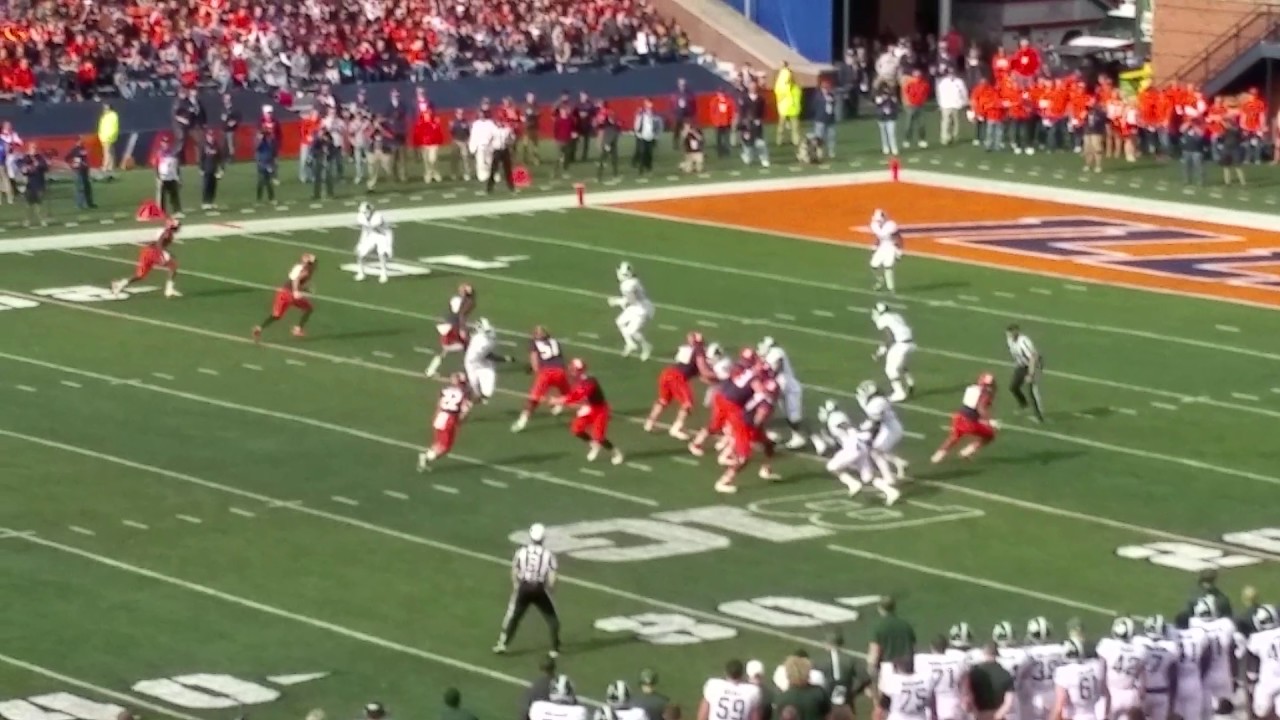 Kendrick Foster. #22 Runs For A Touchdown! Illinois VS Michigan State ...