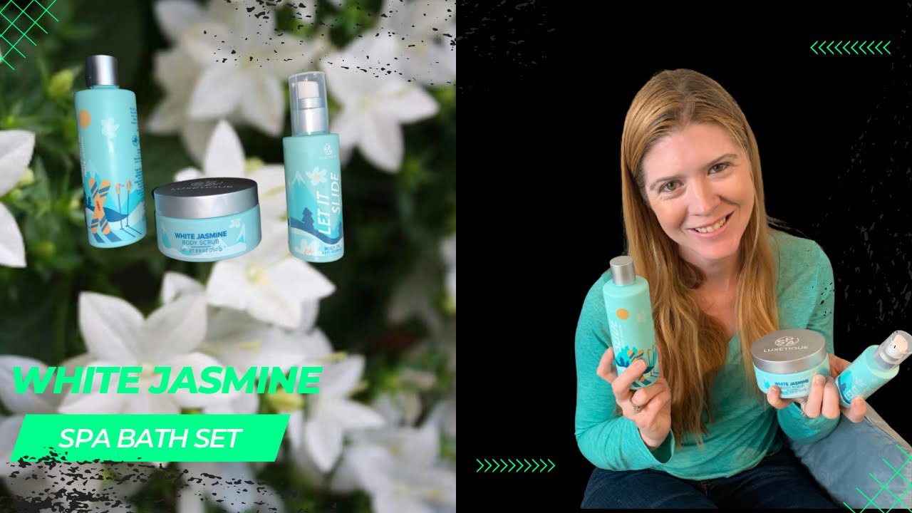 White jasmine bath set review and demo by Sara - YouTube