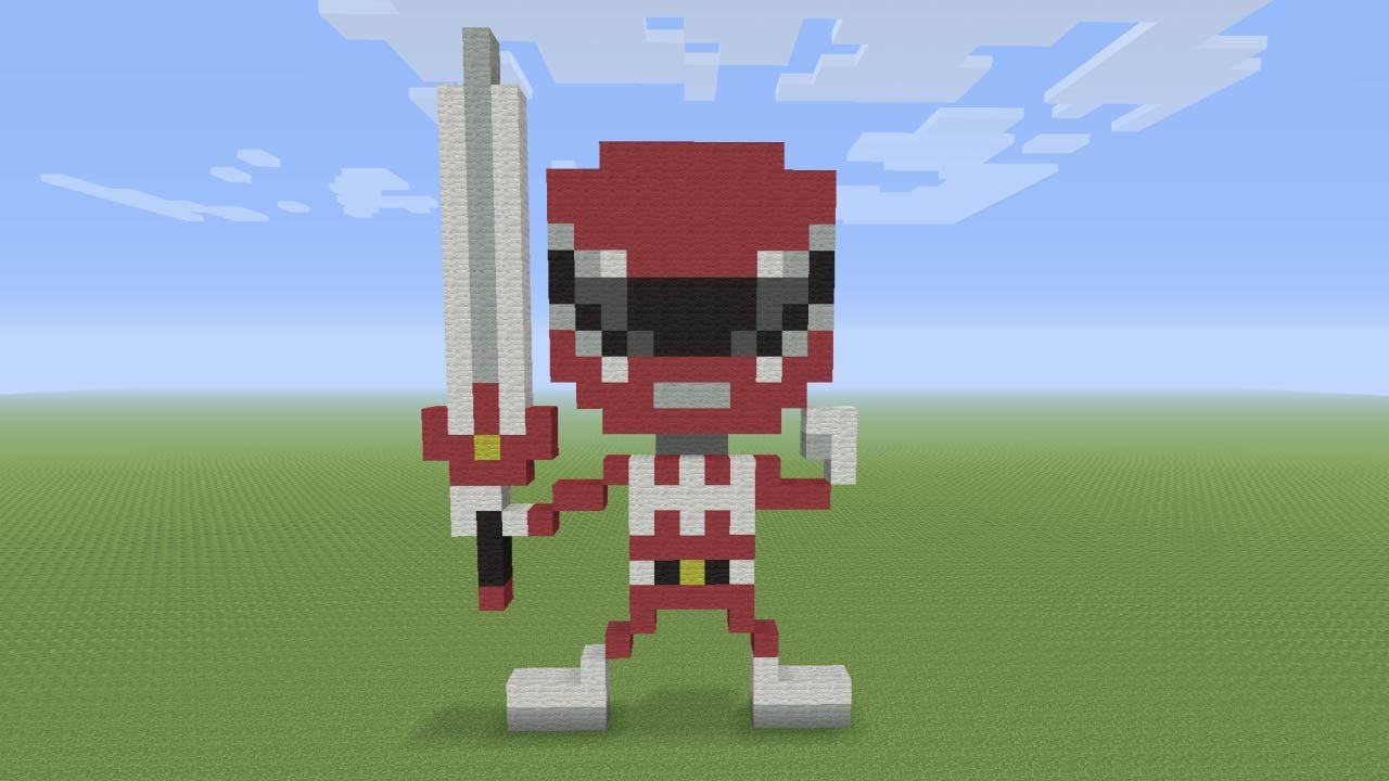 Minecraft Pixel Art - Red Ranger from Mighty Morphin Power Rangers ...