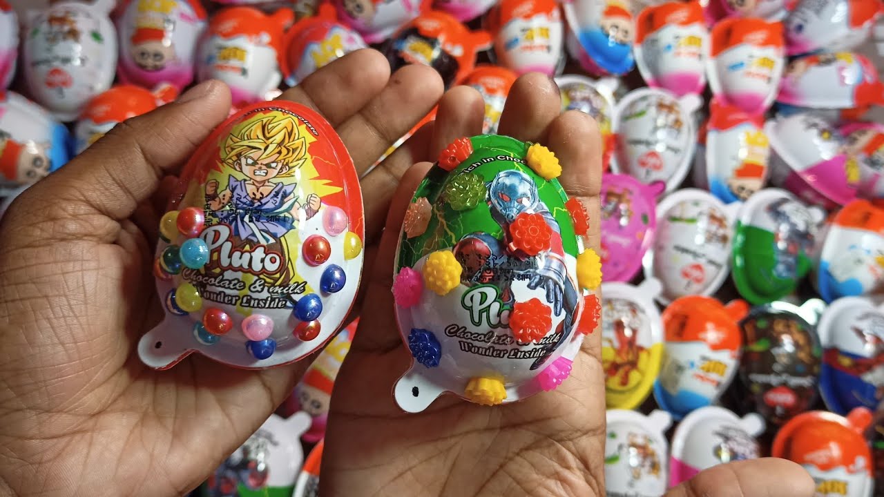 pluto!!New Surprise Satisfying Video!!50000 Egg Pluto Chocolate Opening ...