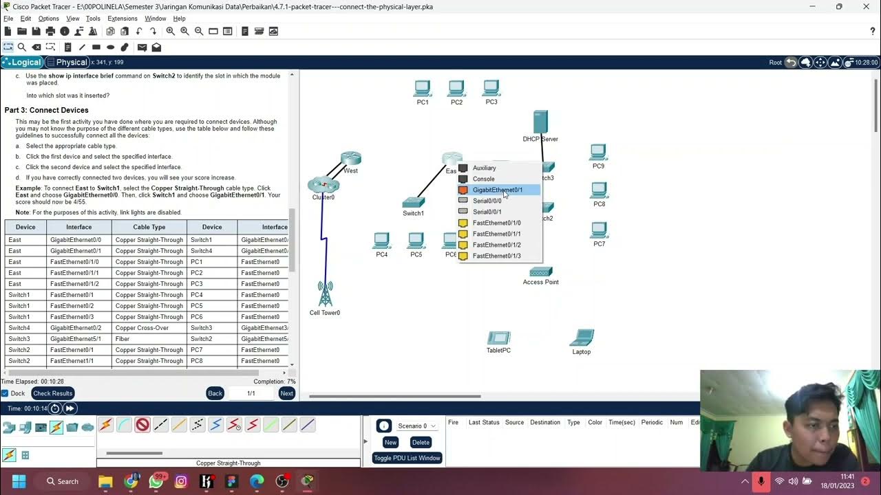 4.7.1 packet tracer connect the physical layer by Febriansyah Agung ...