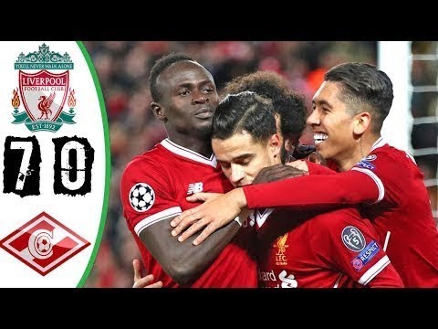 Liverpool vs Spartak Moskva (7-0) - All Goals 06/12/2017 HD