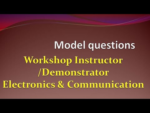 model questions/workshop instructor/demonstrator in electronics and communication/Gate/ - YouTube