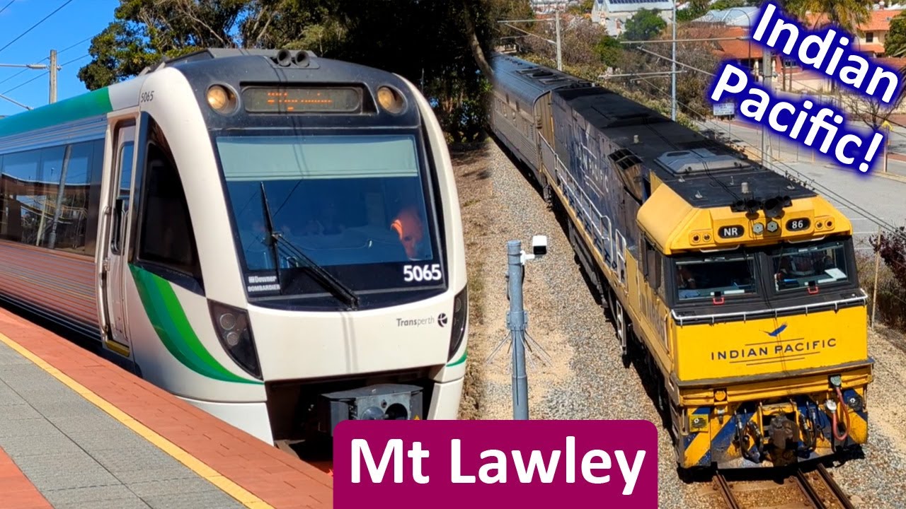 Trains at Mt Lawley (ft the Indian Pacific) - Transperth - YouTube