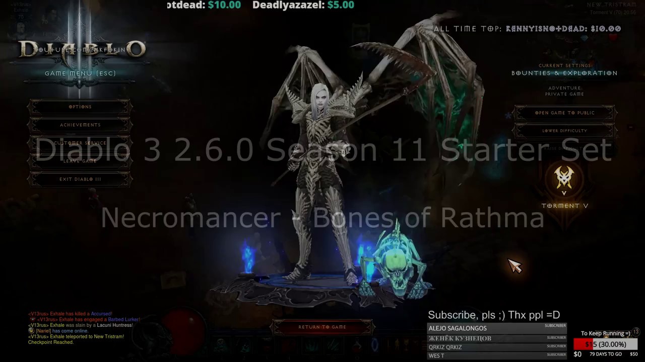 Diablo 3 2.6.0 Season 11 Necromancer Bones of Rathma Starter Set ...