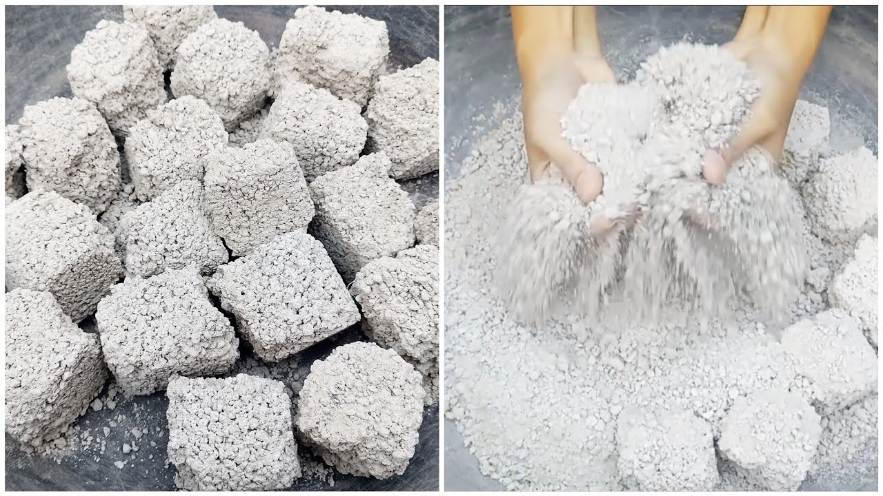 Asmr: Crunchy Pure White Sand & Concrete Mini Blocks ️/ Dry Crushing ...