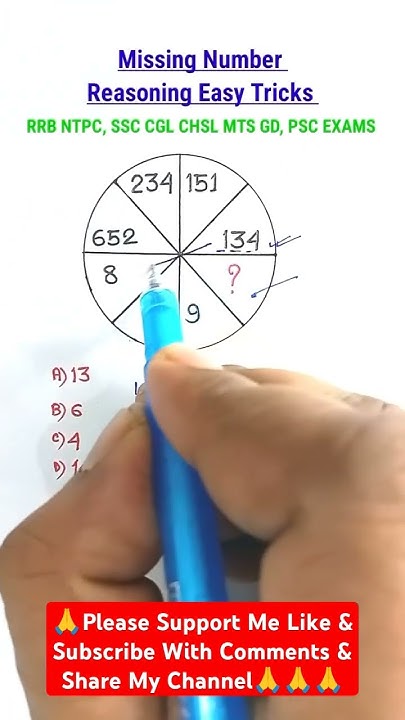 Missing number | Reasoning Easy Tricks | #reasoning #ssc #ssccgl #railway #sscgd #sscchsl #bpsc ...