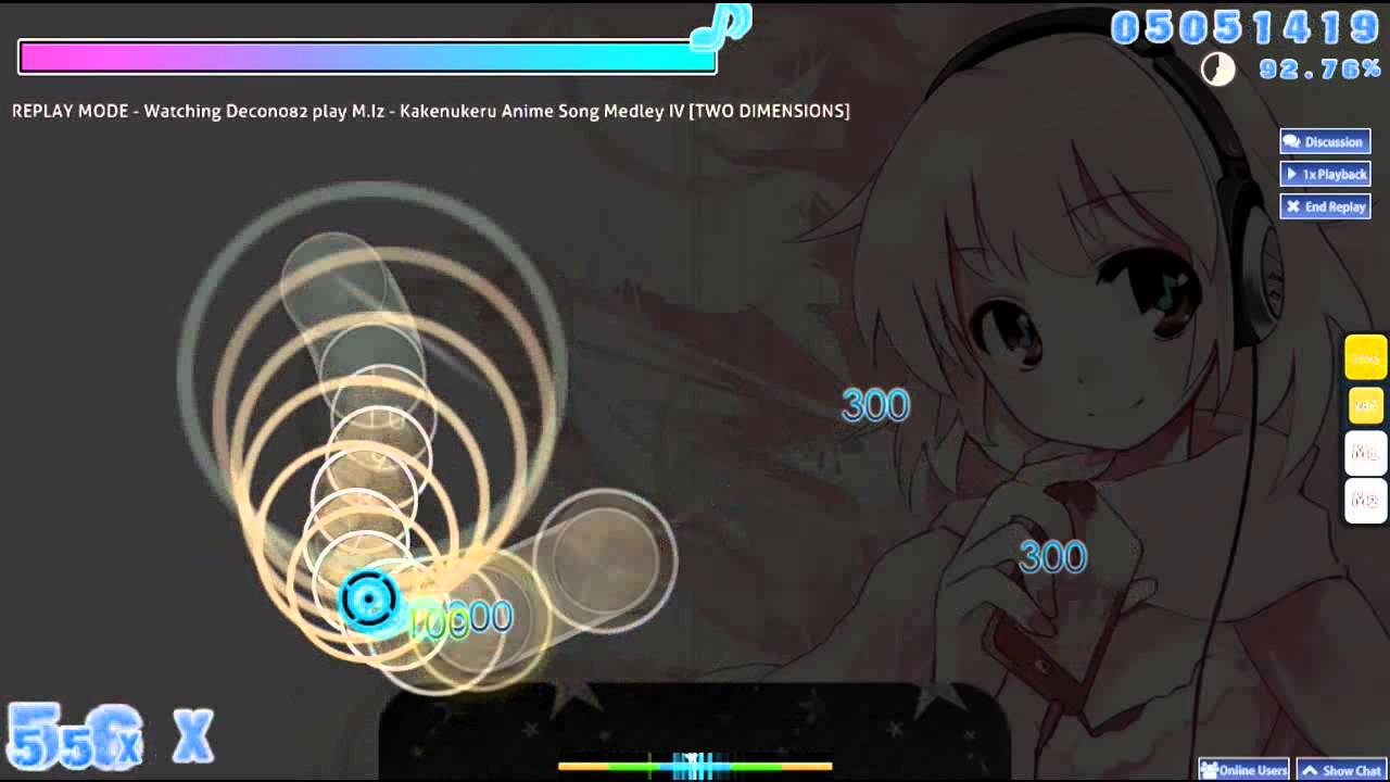 osu! - M.Iz - Kakenukeru Anime Song Medley IV [TWO DIMENSIONS], 92.96% ...