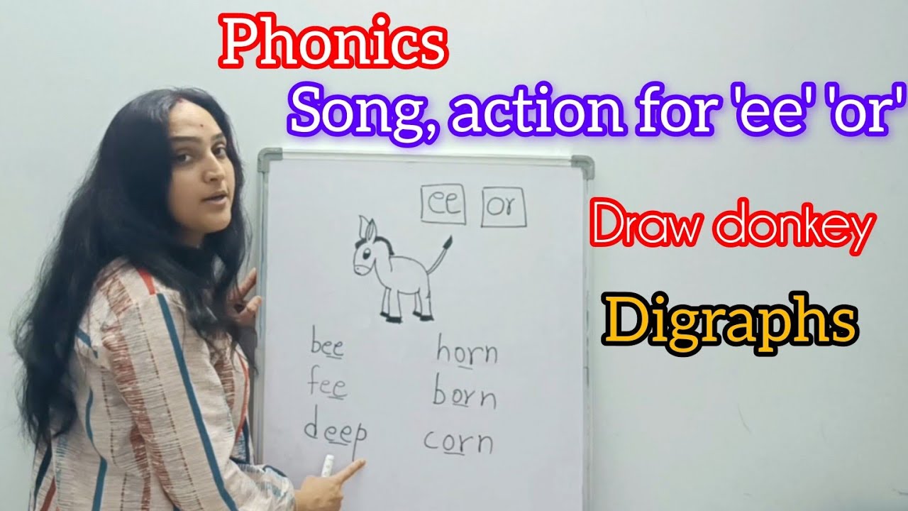 #phonics sound action song for 'ee' 'or' #drawing - YouTube