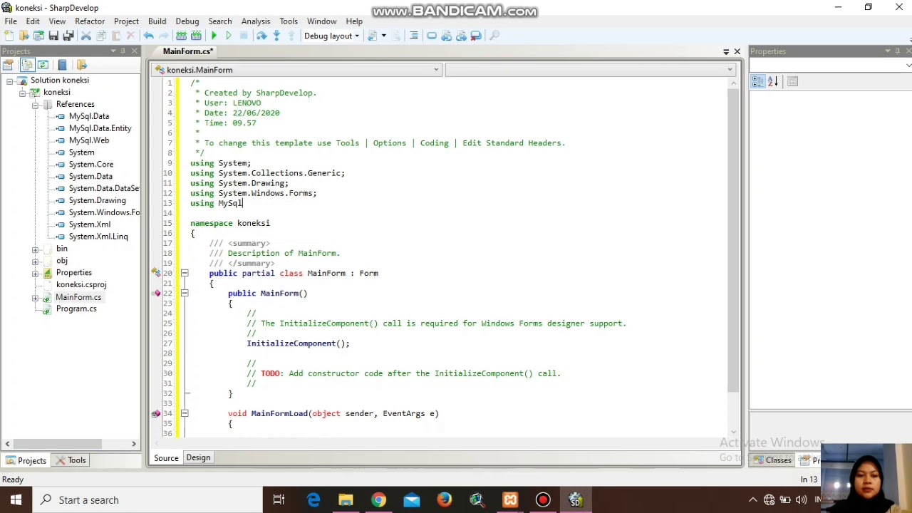 TUTORIAL KONEKSI SISTEM DATABASE DENGAN C# - YouTube