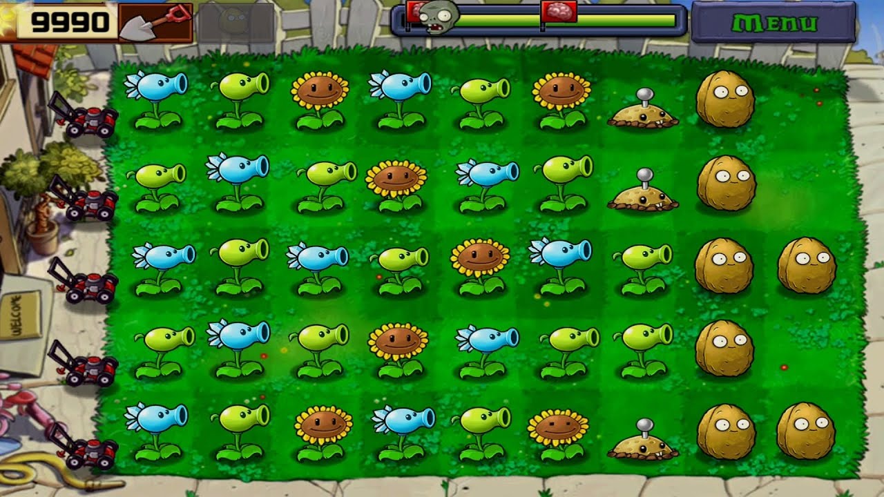 Plants vs zombies adventure day level 7 full HD gameplay video - YouTube