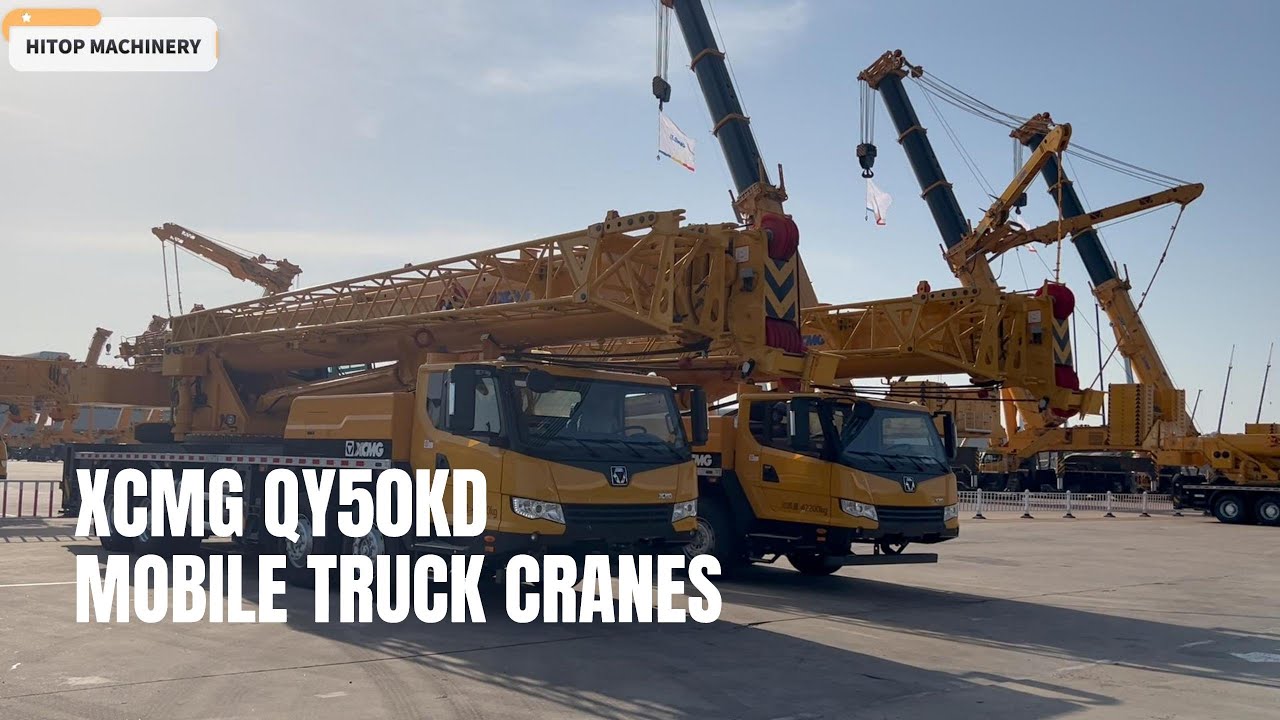 Two 50-ton Mobile Truck Cranes XCMG QY50KD For Export By HITOP - YouTube