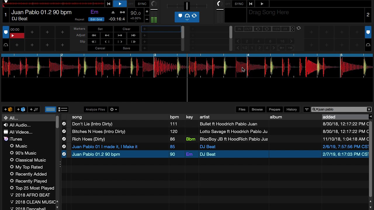 Serato DJ Pro Basic Beat Grid editing with DJ Beat - YouTube
