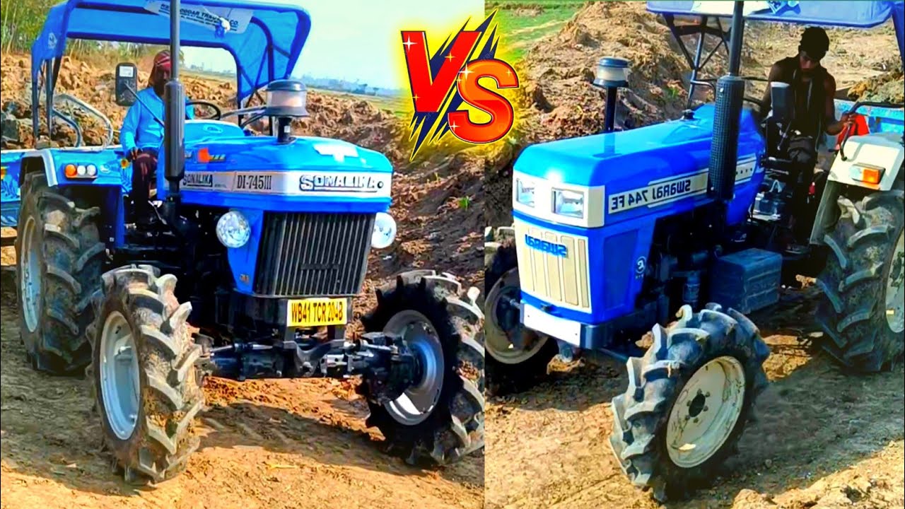 Swaraj 744 4wd new model tractor vs sonalika 745 4wd tractor || Load ...