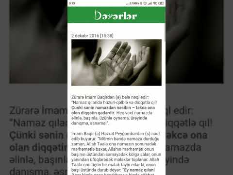 namaz haqqında rəvayət hədislər