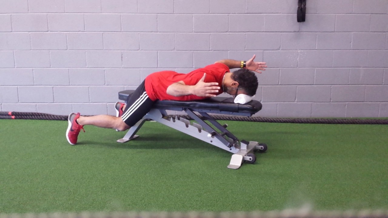 Shoulder T W Prone on Bench - YouTube