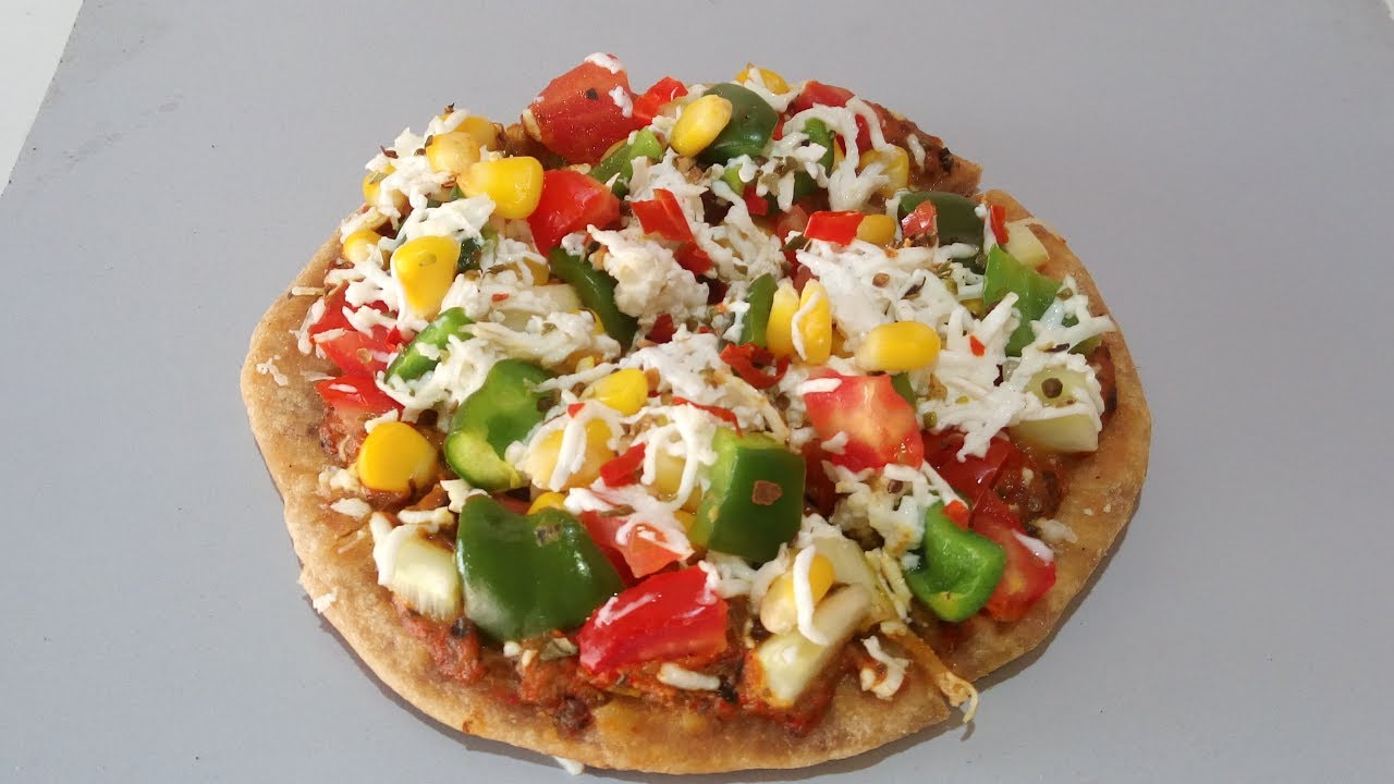 Jain Pizza/गेहूं के आटे का पिज़्ज़ा बगैर यीस्ट और सोडा के।। Tawa pizza ...