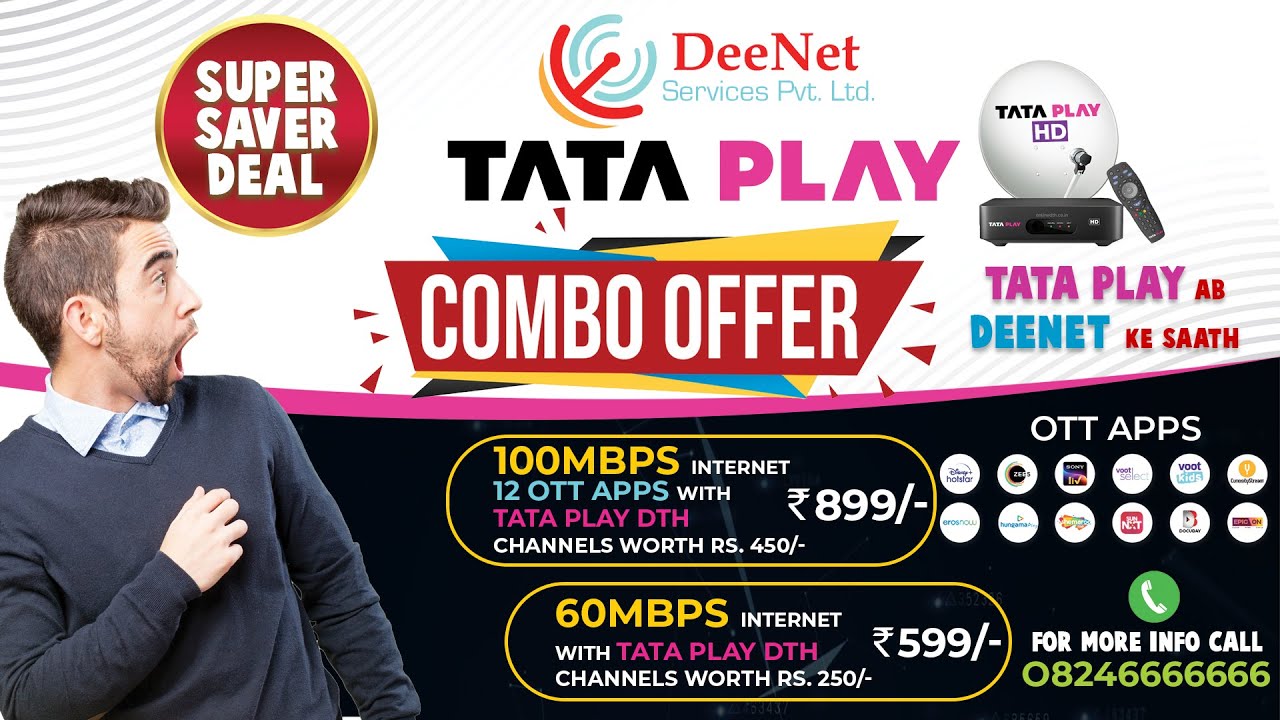 DEENET INTERNET, TATA PLAY DTH & OTT APPS- Launching New Plan - YouTube