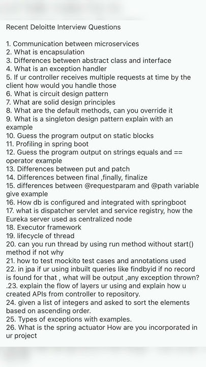 Important Interviews Questions Asked In Deloitte #shorts #deloittejobs ...