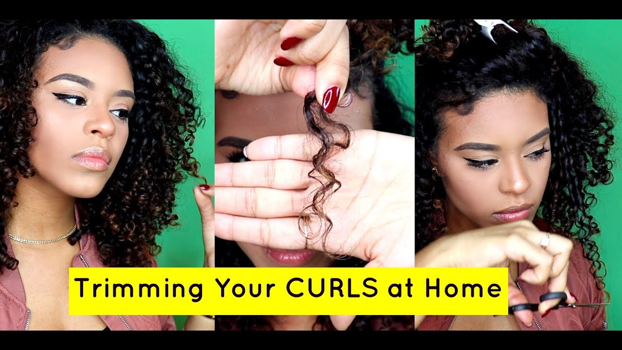 ChellisCurls | Trimming my CURLS at home! - YouTube