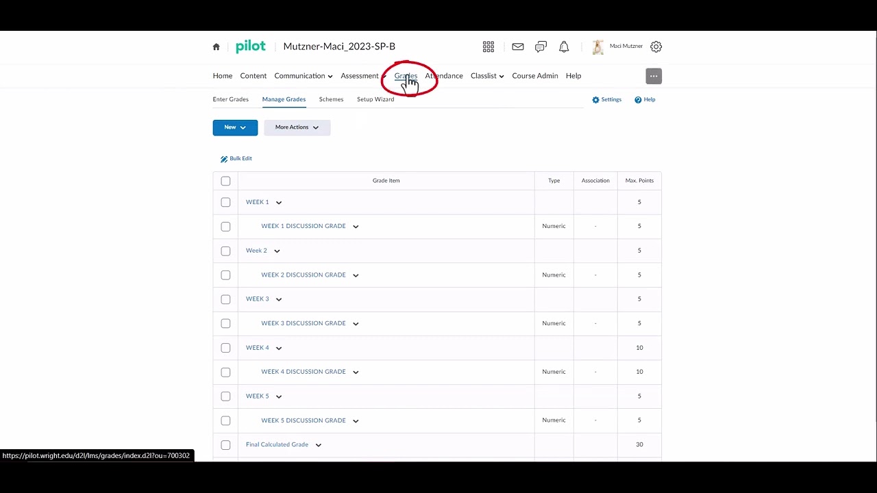 Tutorial on How to Update Gradebook Settings on D2L Brightspace - YouTube